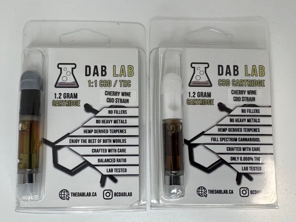 Dab Lab - CBD Vape Carts [1:1 and Pure CBD) (1.2 Gram) - Cannabis Vapes